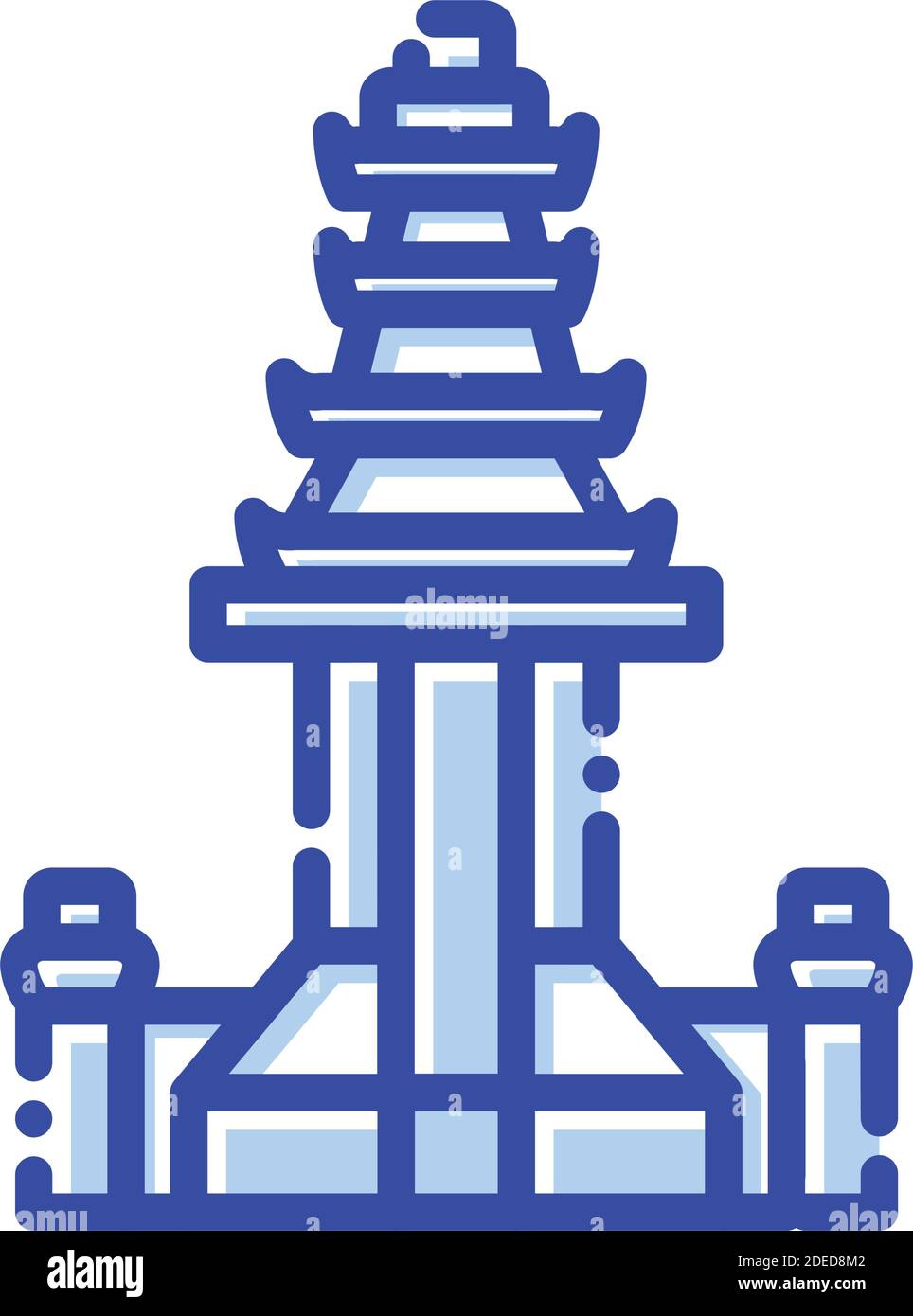 Temple of Besakih, Bali, Indonesia, temple fully editable vector icons ...