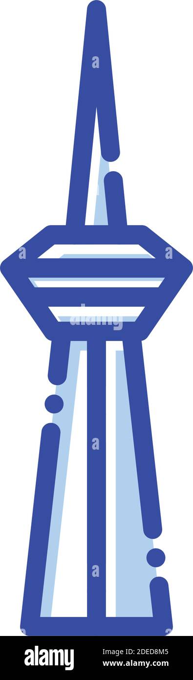 CN Tower, Canada, tower, toronto fully editable vector icons Stock ...