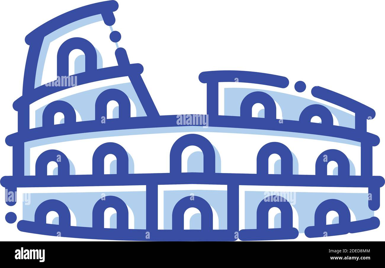 Colosseum, Rome, Italy, amphitheatre fully editable vector icons Stock ...