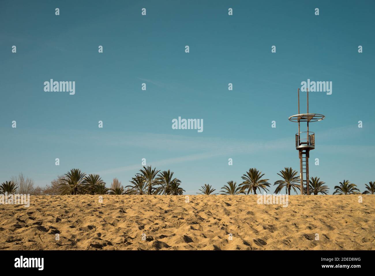 Watch tower on beach Barcelona Stock Photo - Alamy