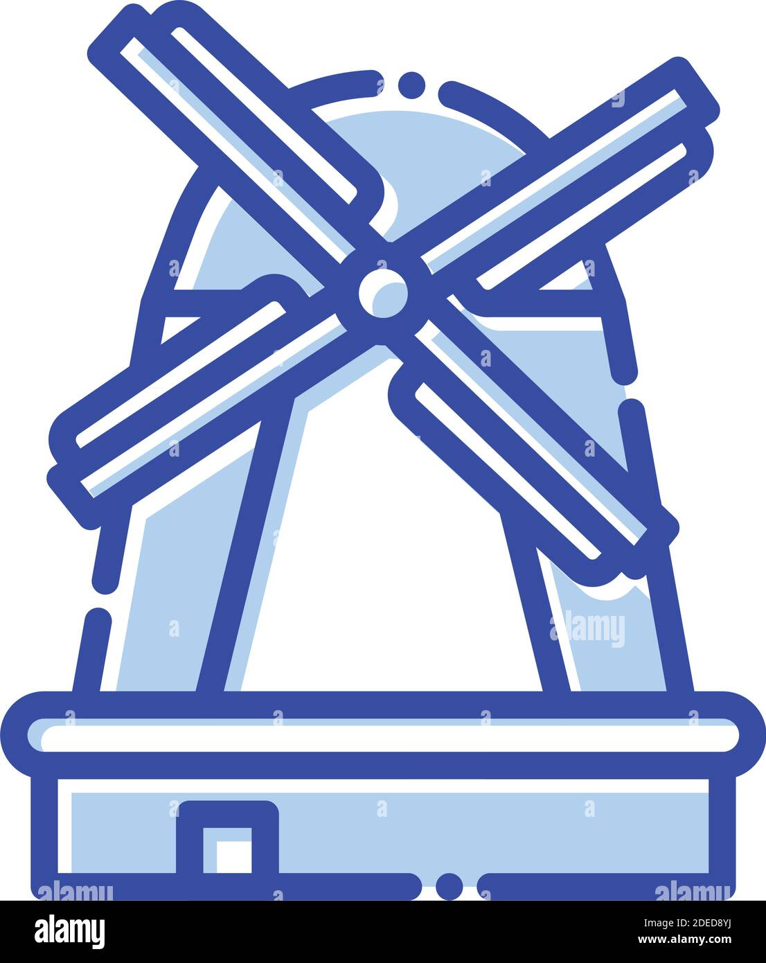 Windmills, Kinderdijk, Holland, Netherlands fully editable vector icons ...