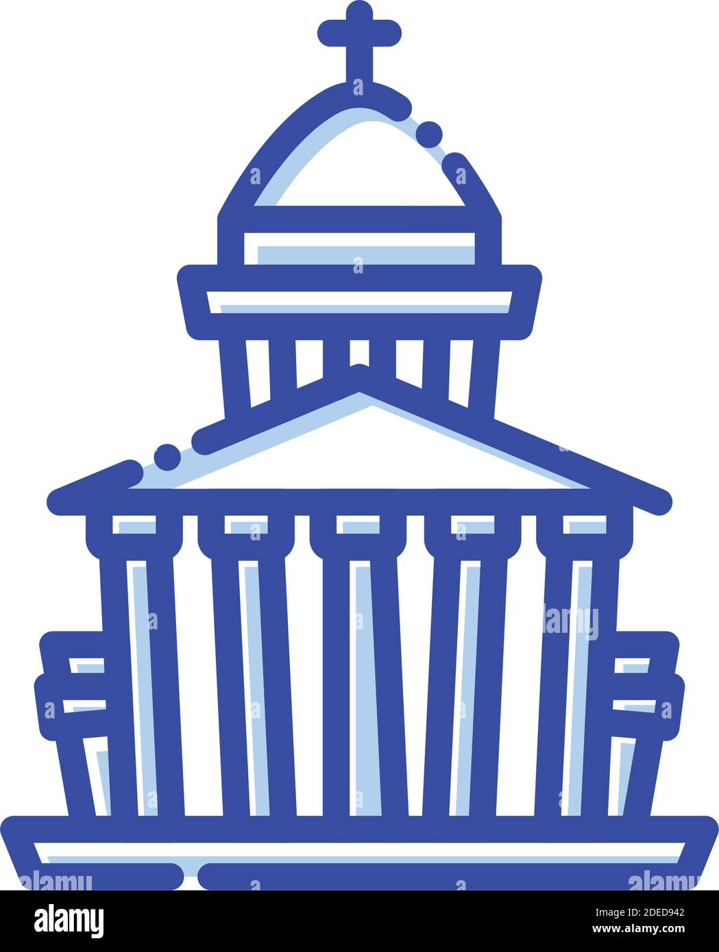 Pantheon, paris, France, architecture fully editable vector icons Stock ...