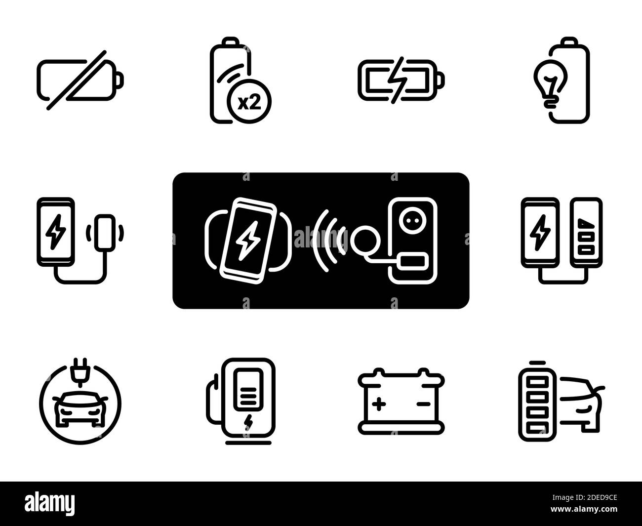 Set of black vector icons, isolated against white background ...