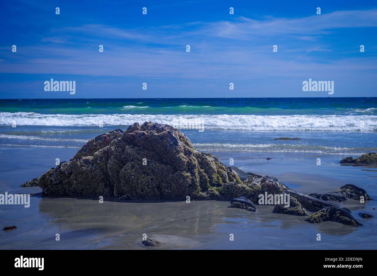 Rock on the Shoreline, Hampton Beach, NH Stock Photo - Alamy
