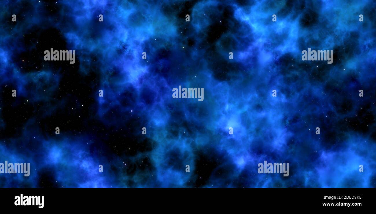 Image of space with colorful mist nebula and cluster of bright stars ...