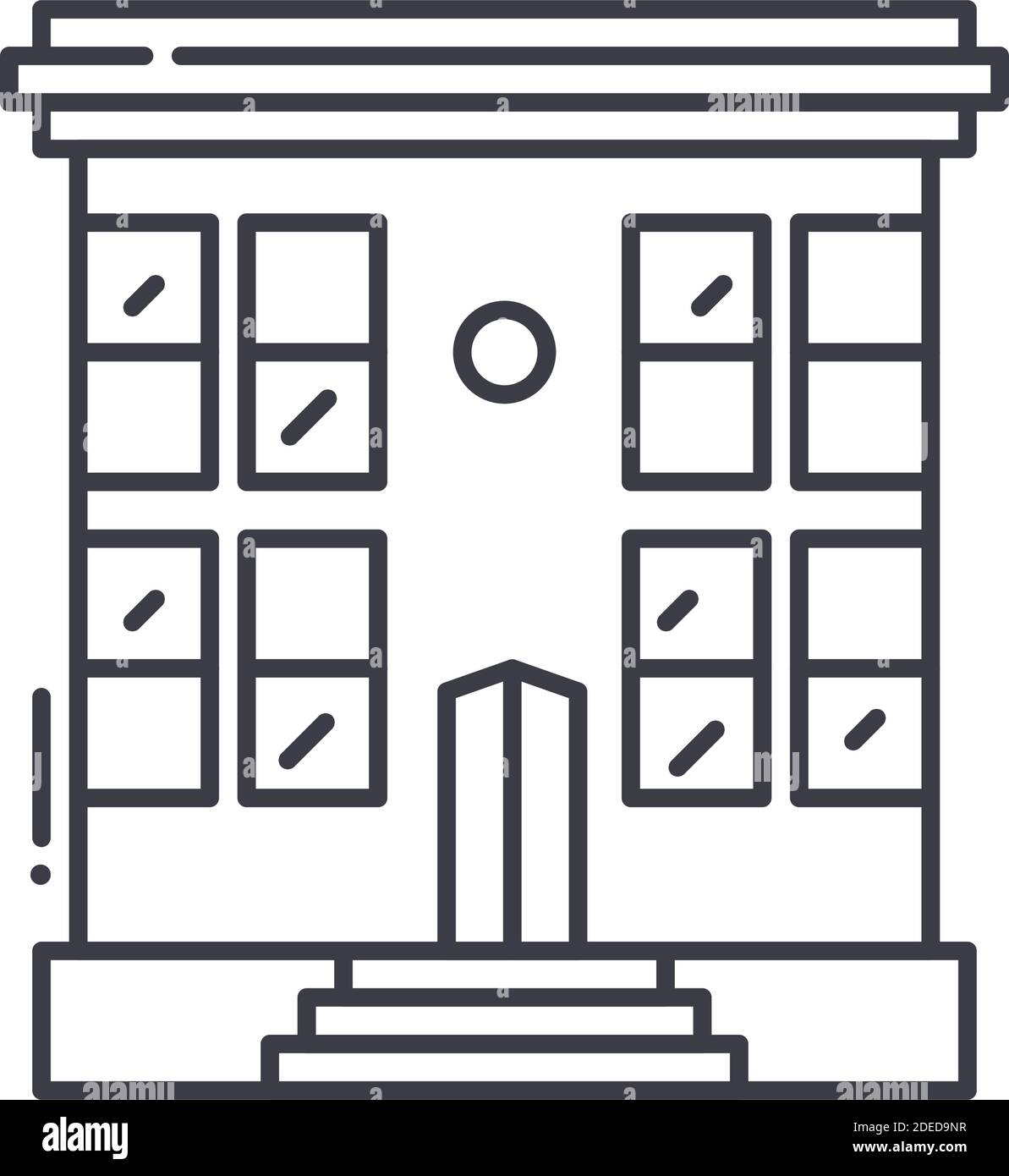 Hotel icon, linear isolated illustration, thin line vector, web design ...