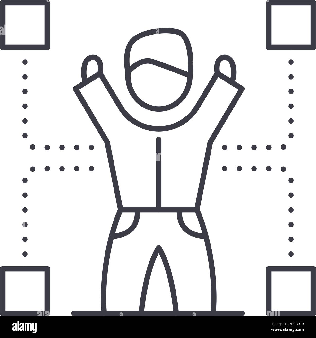 Human analysis icon, linear isolated illustration, thin line vector ...