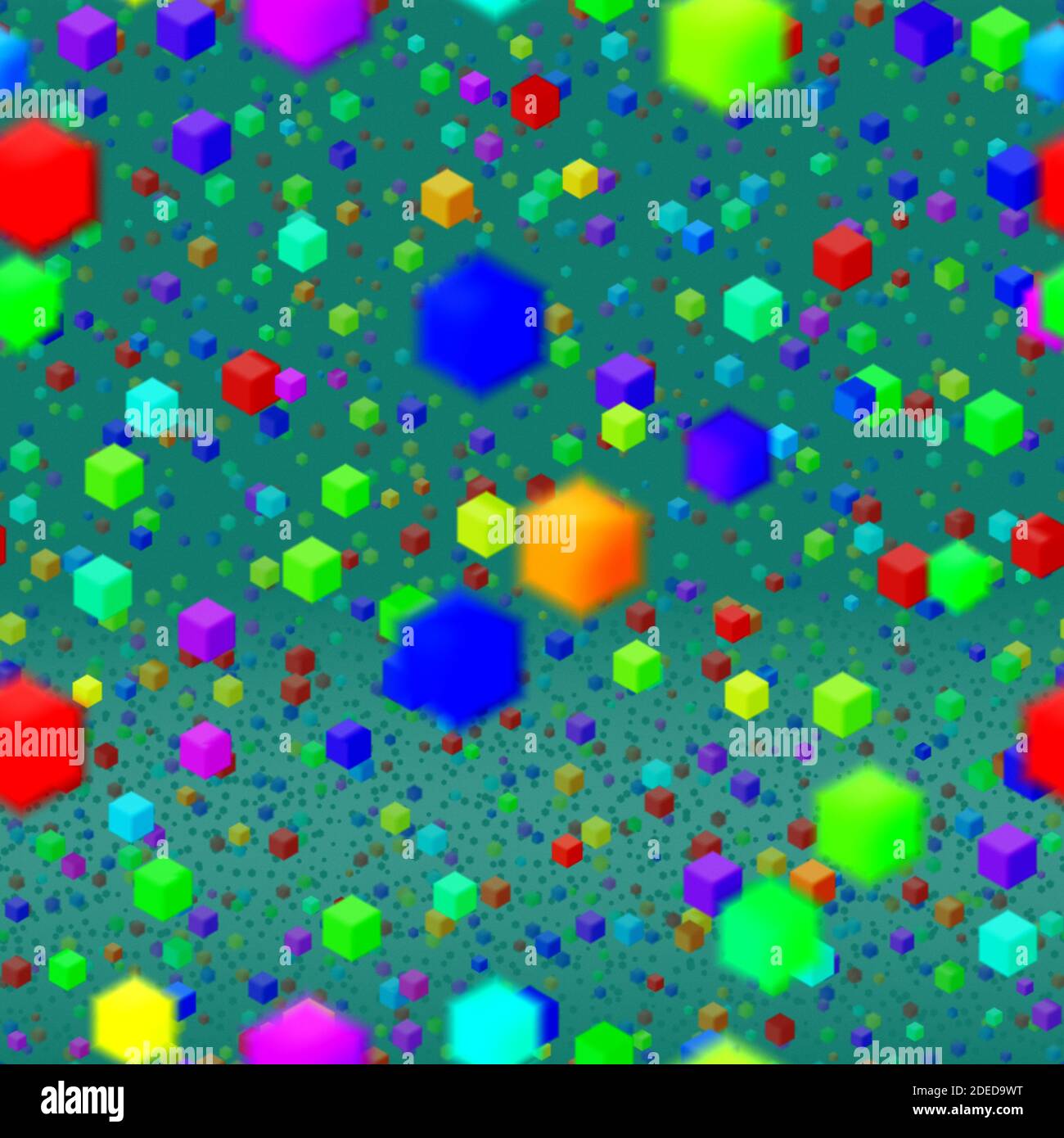 Abstract seamless flying colorful cube background. Pattern with random ...