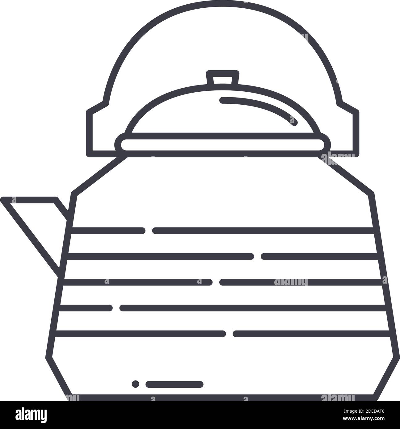 Hot kettle icon, linear isolated illustration, thin line vector, web ...