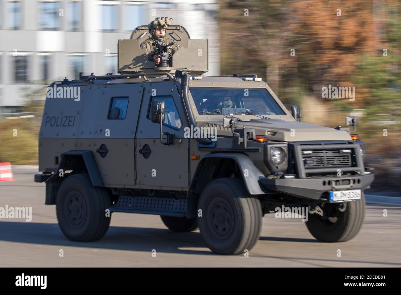 30 November 2020, Bavaria, Nuremberg: A new armored offensive vehicle ...