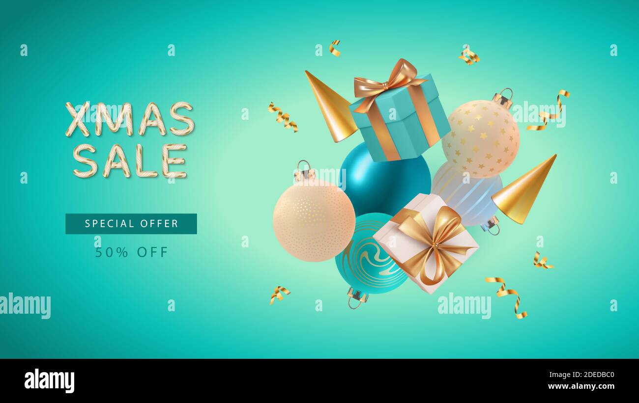 Xmas festive banner cones Stock Vector Images - Alamy