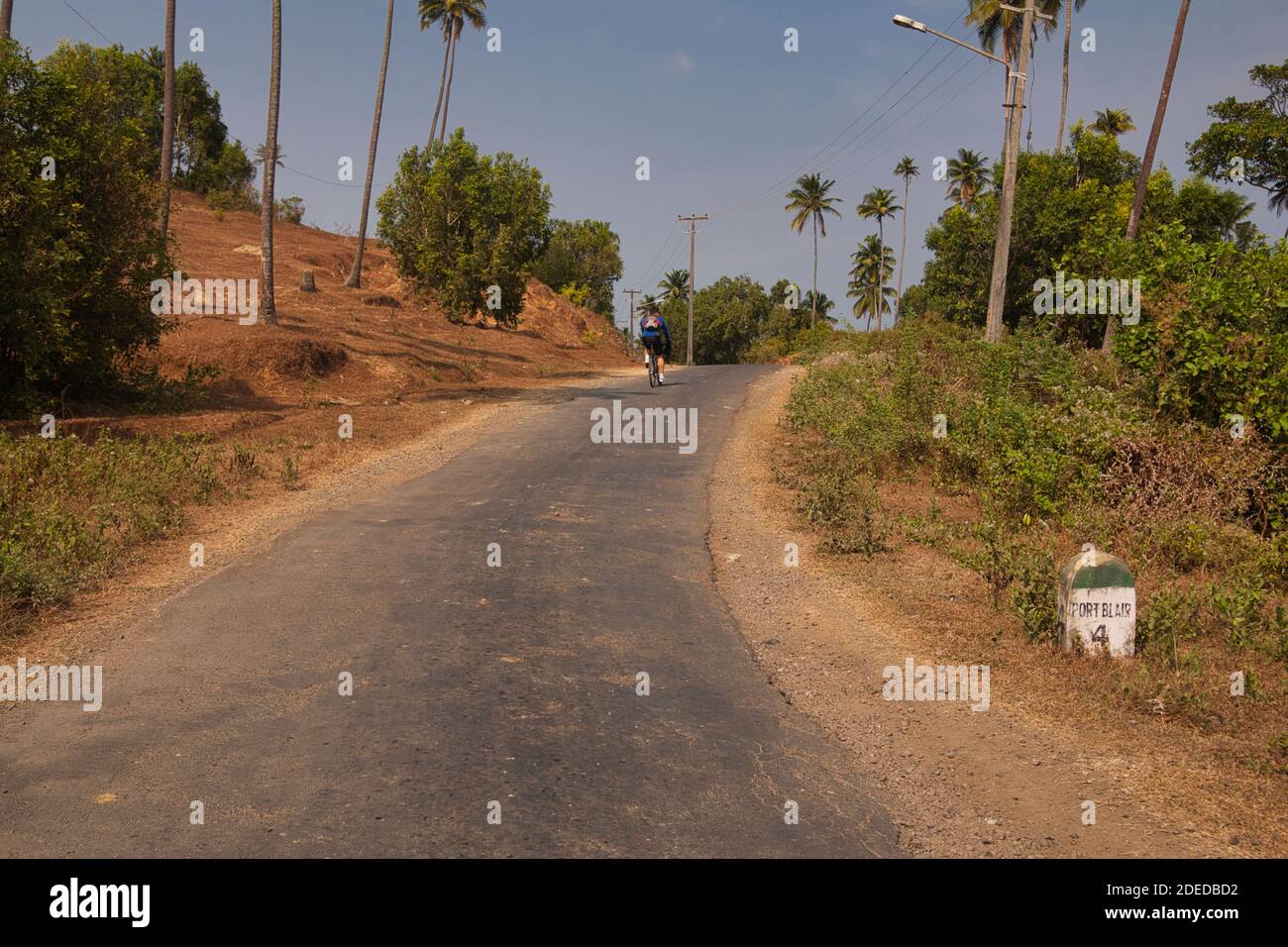 A typical island road in the countryside near Port Blair in the Andaman ...