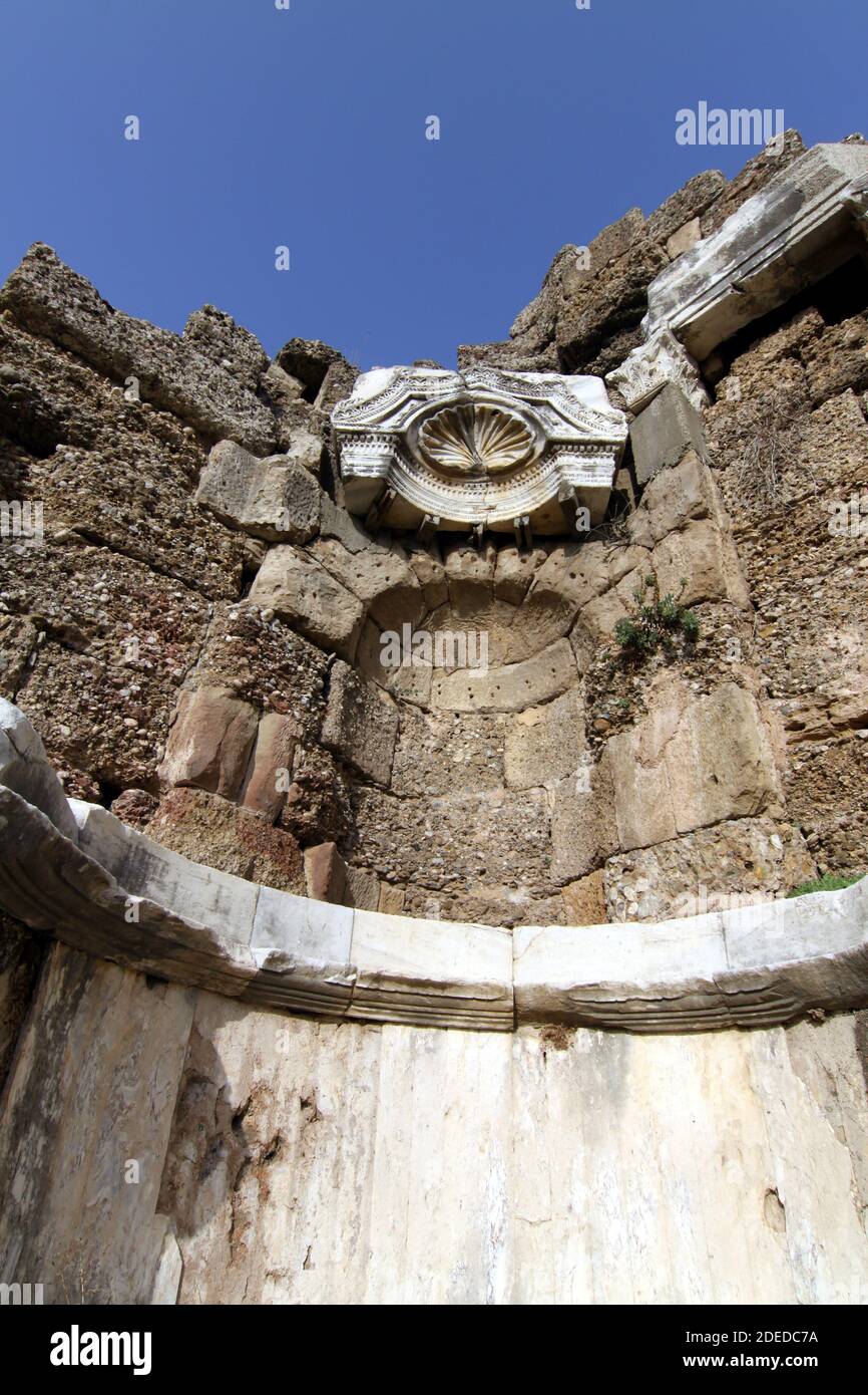 Ancient ruins in Side, Turkey, Antalya, Manavgat, Side Stock Photo - Alamy