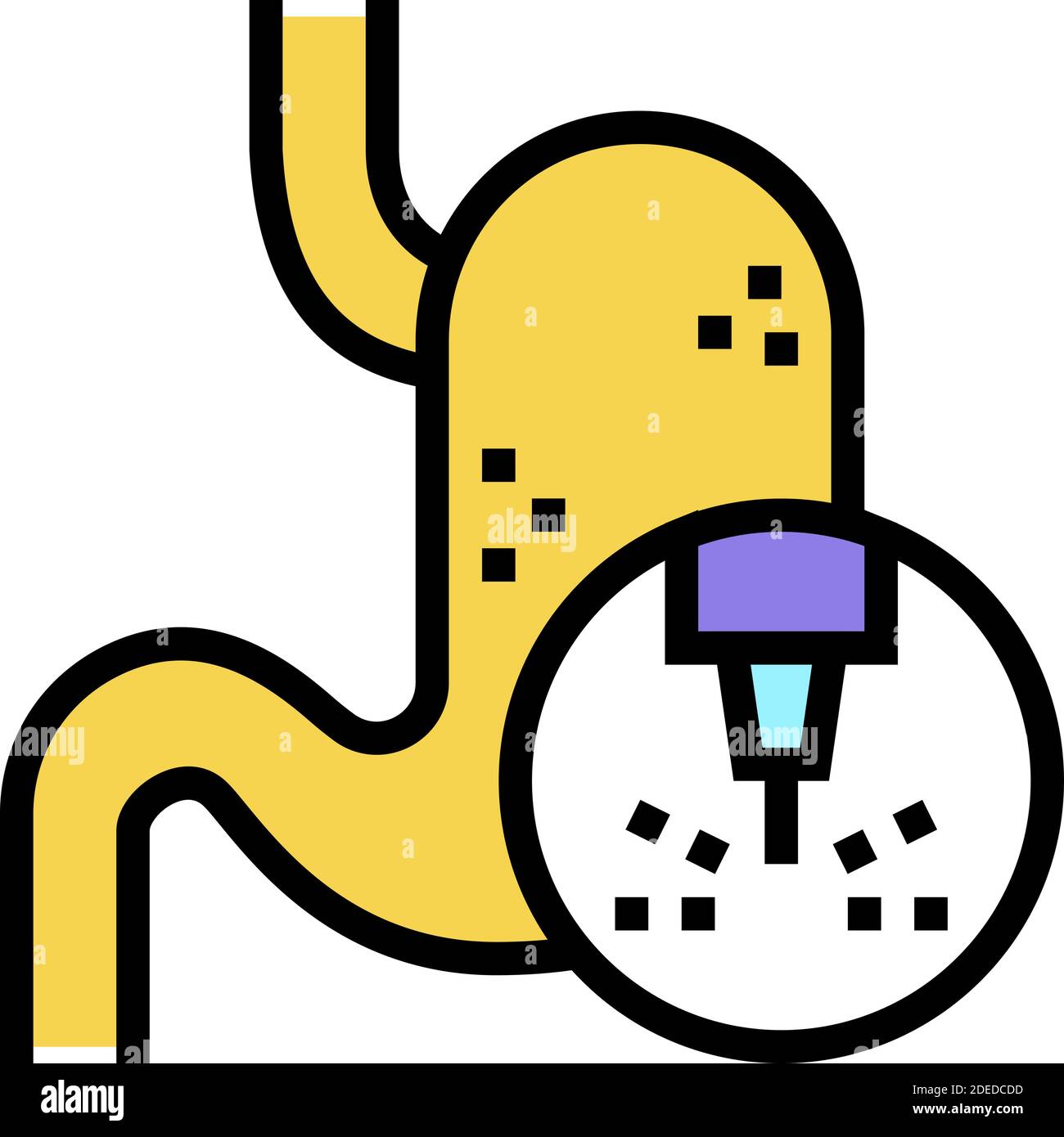 stomach laser medical treatment color icon vector illustration Stock ...