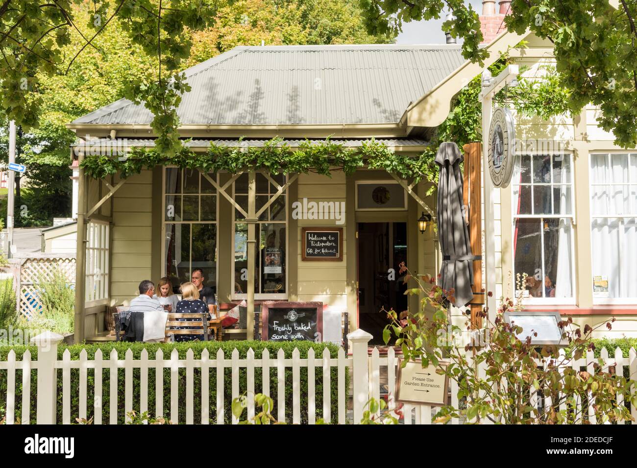 The Postmaster Cafe and restaurant in Arrowtown New Zealand Stock Photo ...