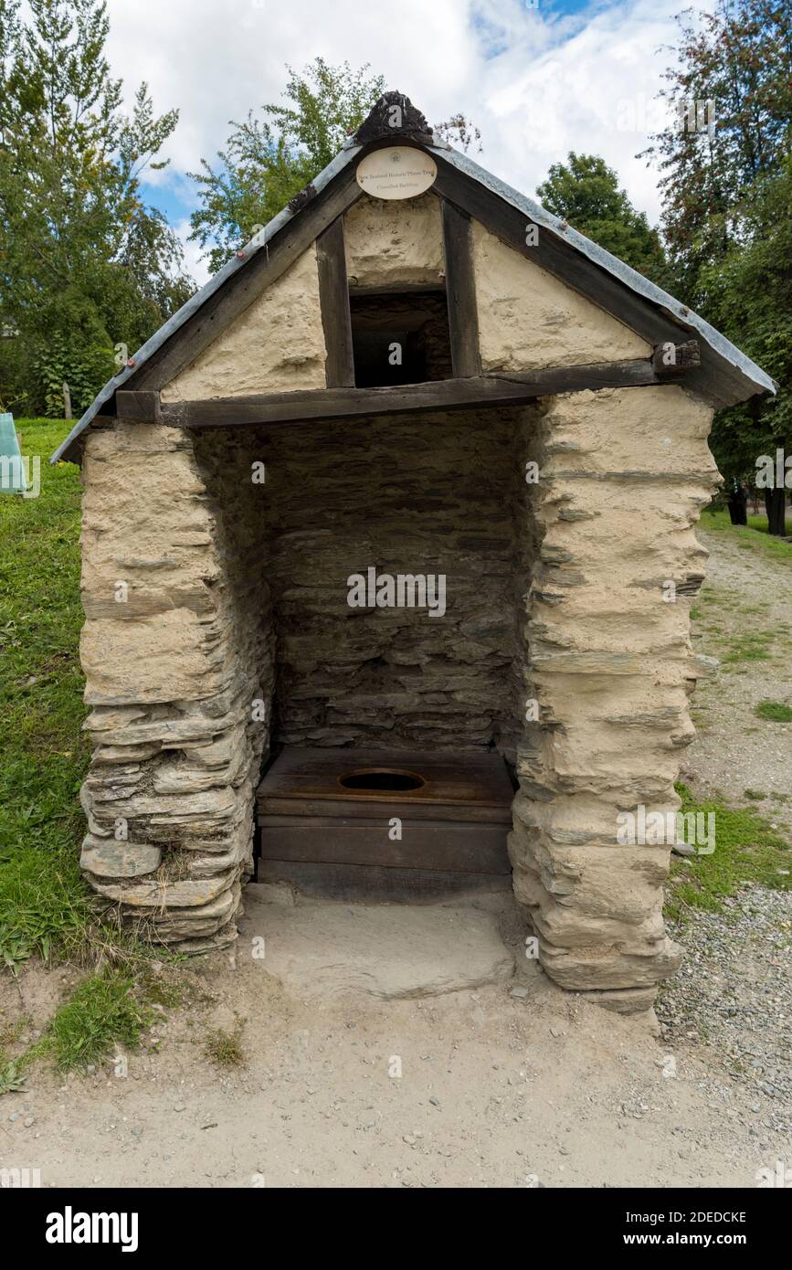 An old toilet building in Arrowtown New Zealand Stock Photo - Alamy