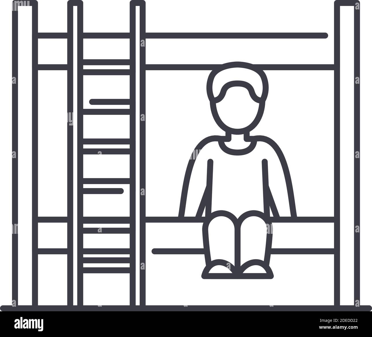 Hostel room icon, linear isolated illustration, thin line vector, web ...