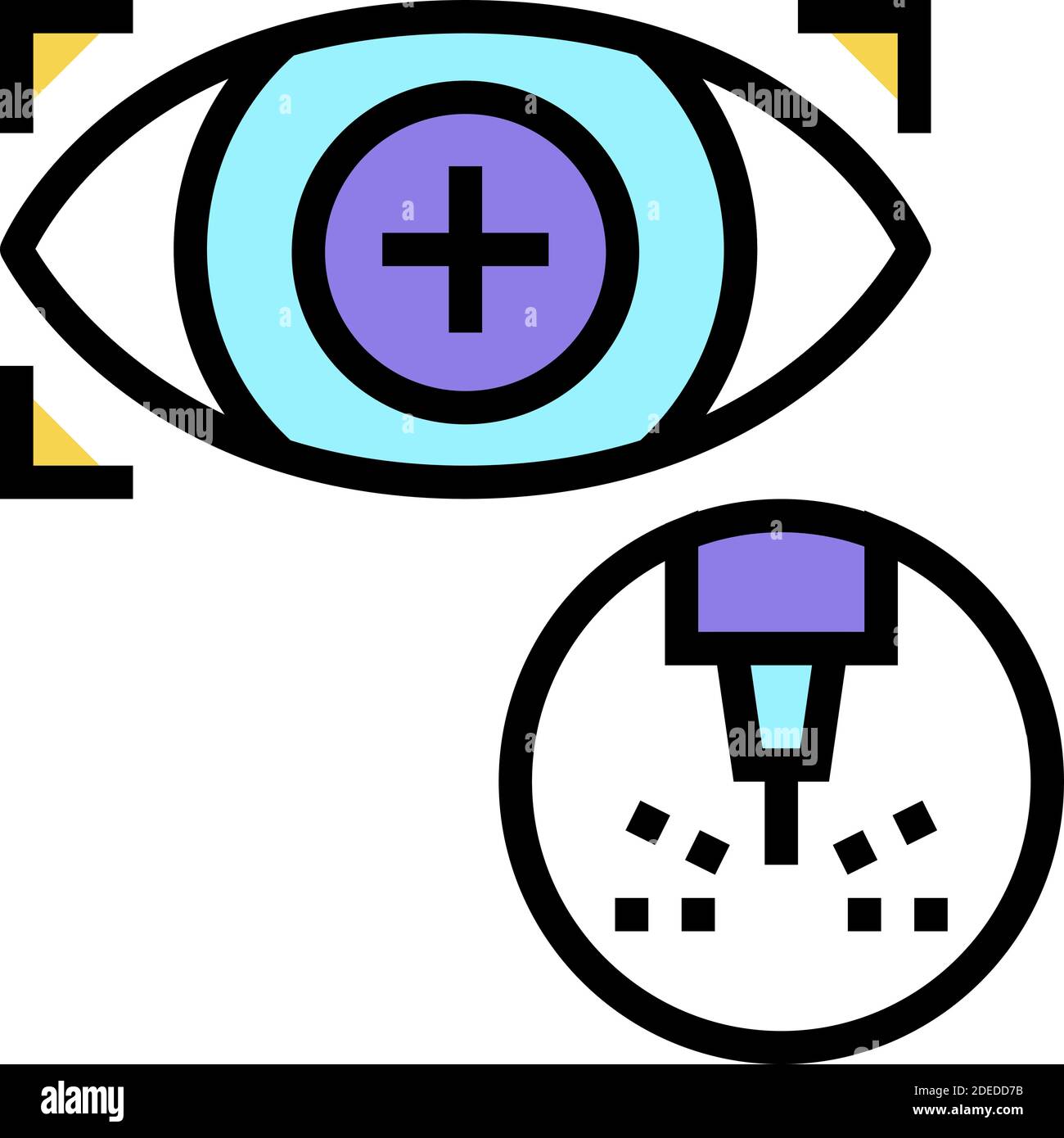 eye vision laser treatment color icon vector illustration Stock Vector ...