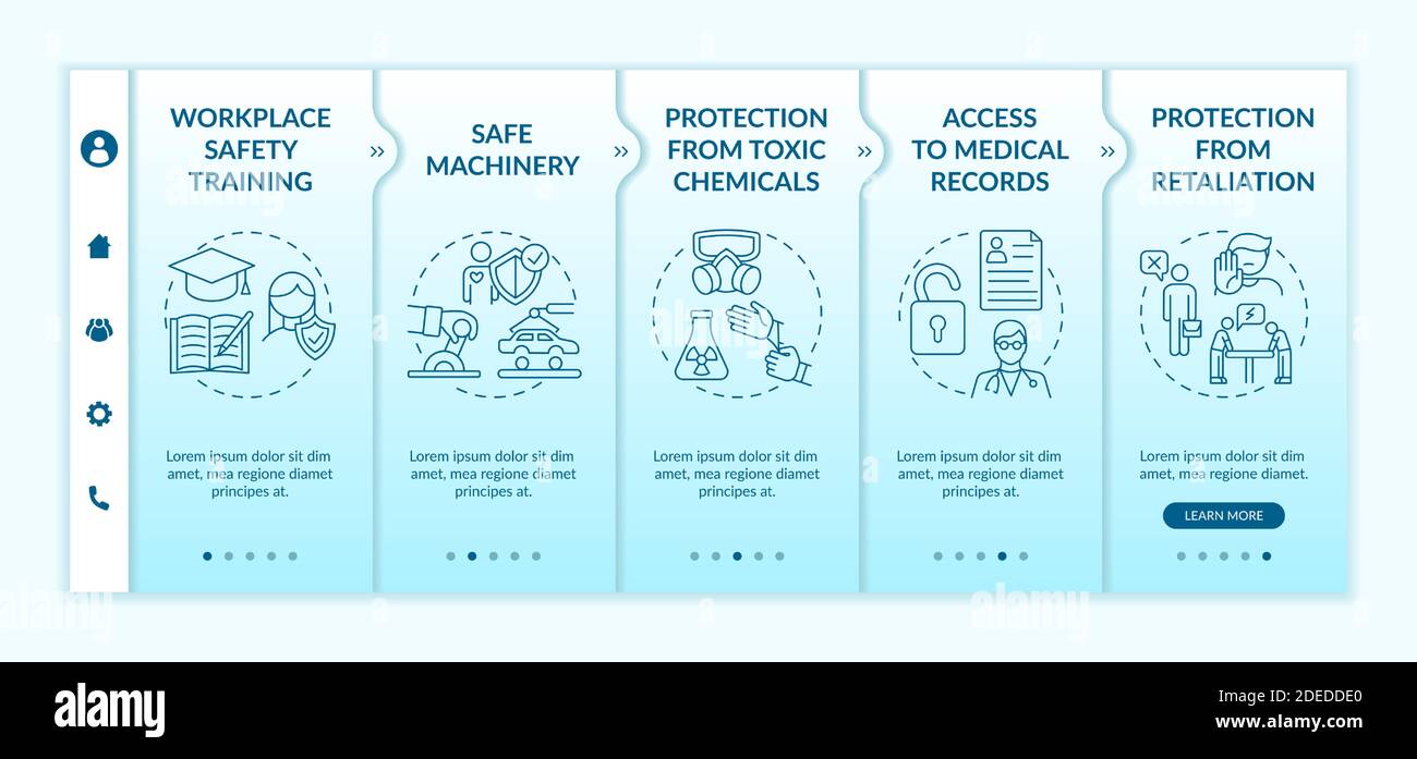 Workplace safety rights onboarding vector template Stock Vector Image ...