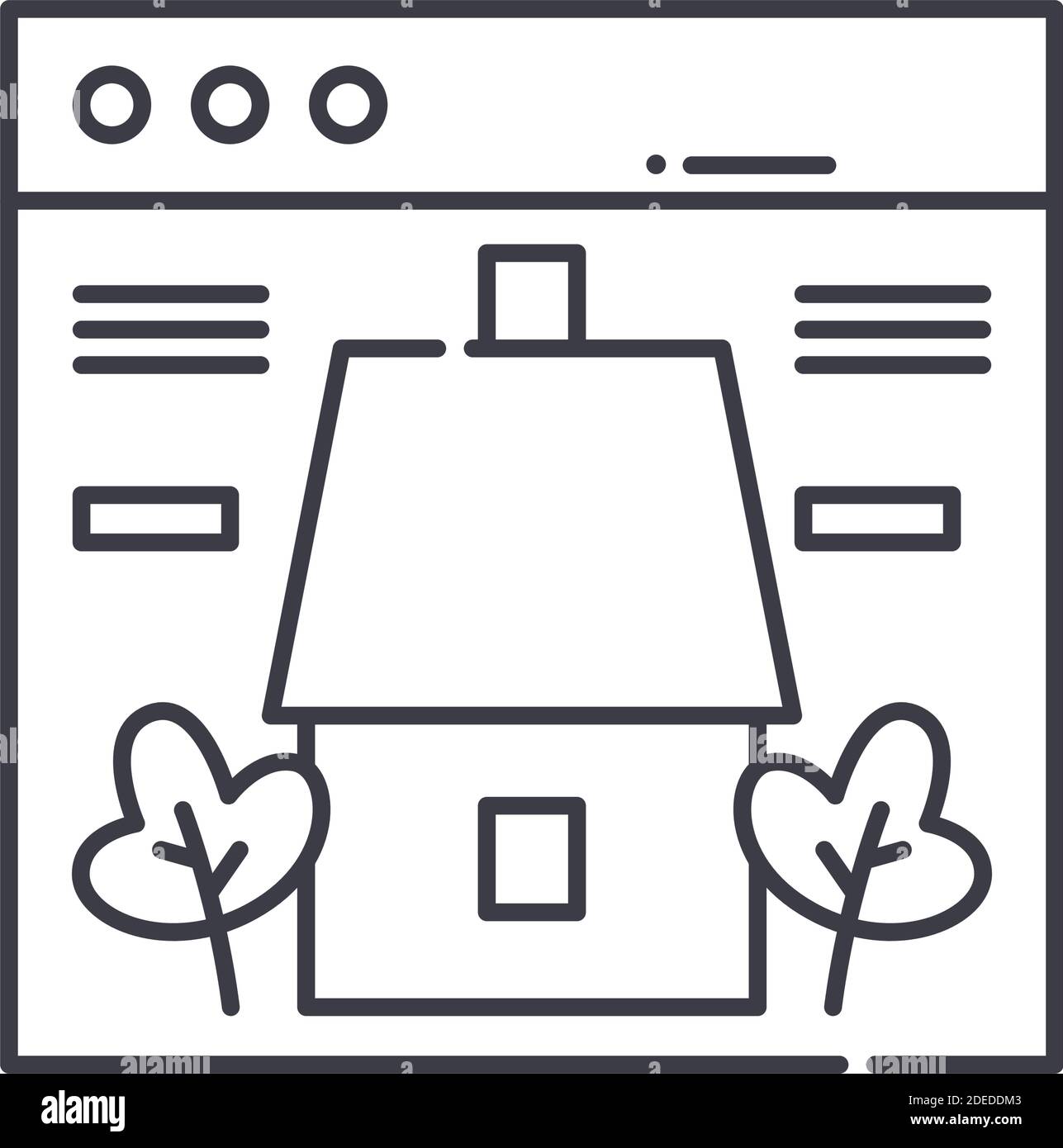 Homepage icon, linear isolated illustration, thin line vector, web ...