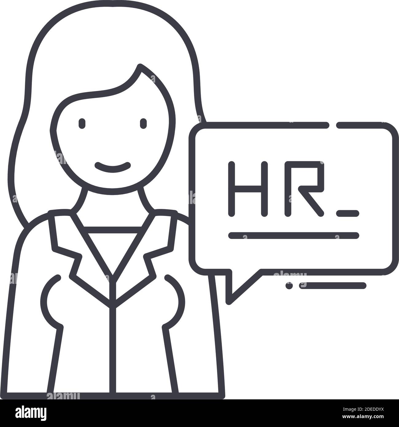 Hr department icon, linear isolated illustration, thin line vector, web ...