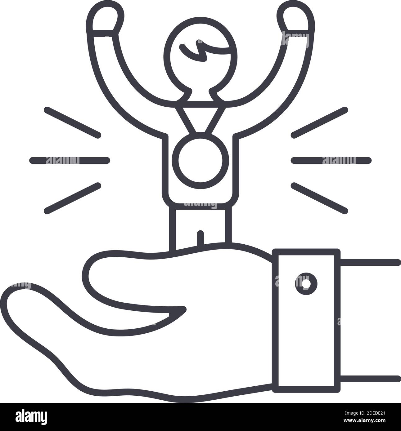 Helping icon, linear isolated illustration, thin line vector, web ...