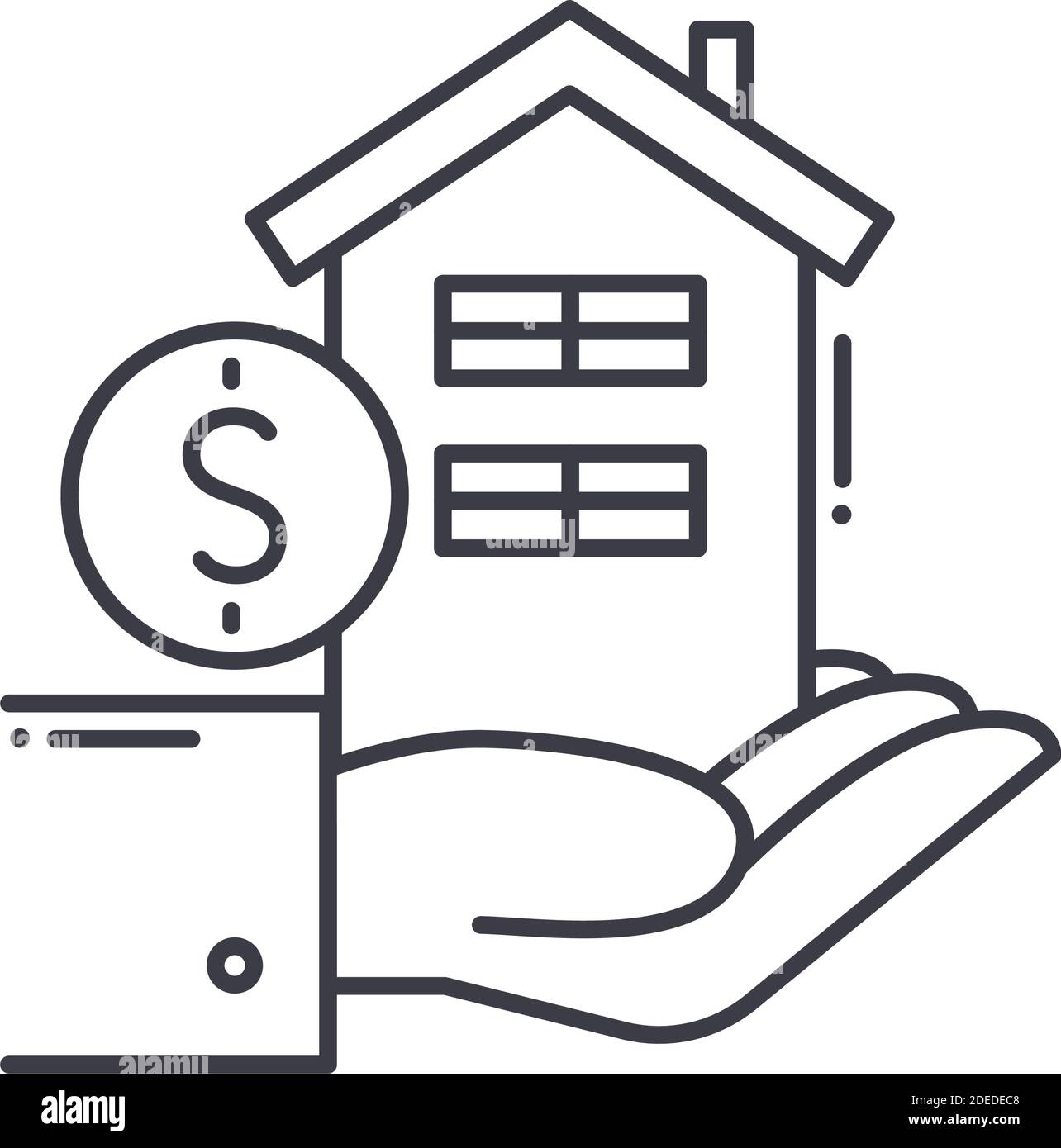 Housing assistance icon, linear isolated illustration, thin line vector ...