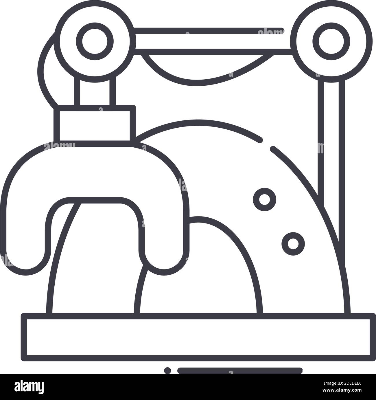Industrial machinery icon, linear isolated illustration, thin line ...
