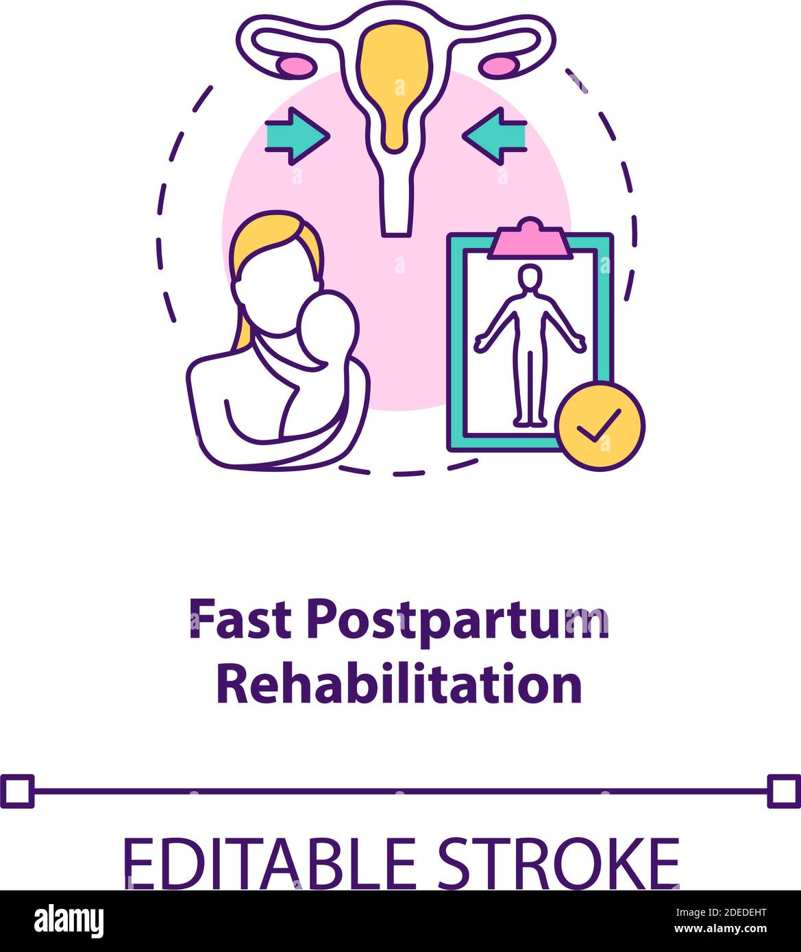 Fast postpartum rehabilitation concept icon Stock Vector Image & Art ...