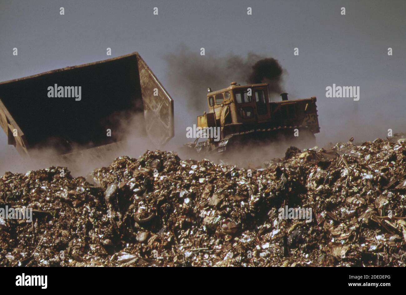 1970s Photo - (1973) - In last stage of city waste disposal process ...
