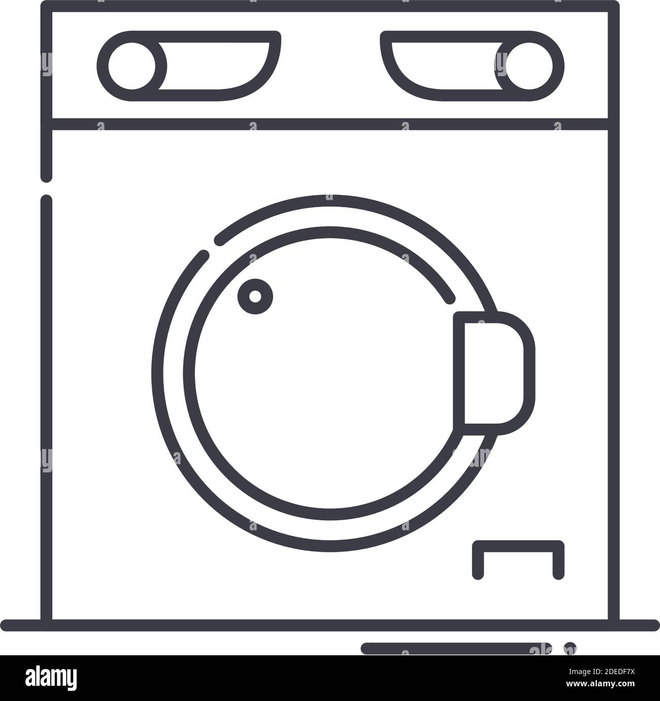 Home washing machine icon, linear isolated illustration, thin line ...