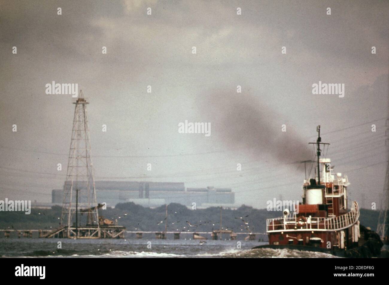 1970s Photo (1973) - Tugboat in the Houston Ship Channel chugs past off ...