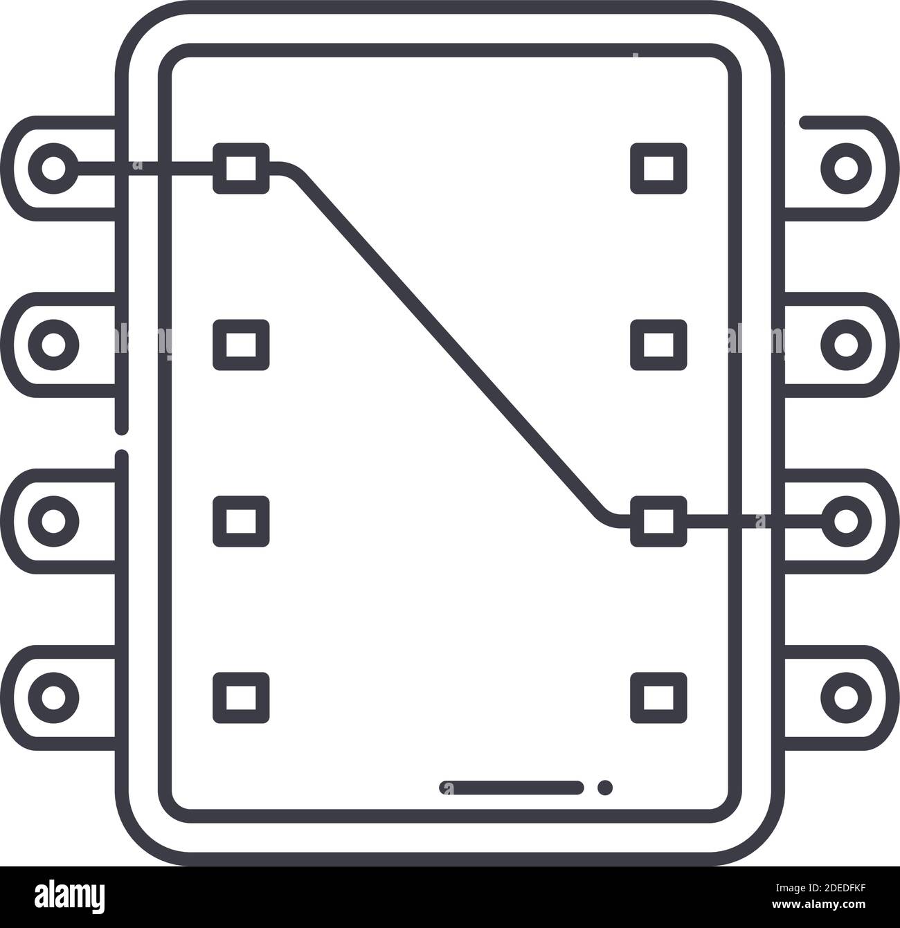 Ic socket icon, linear isolated illustration, thin line vector, web ...