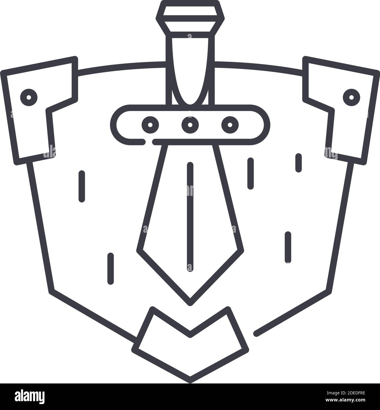 Guard and sword icon, linear isolated illustration, thin line vector ...