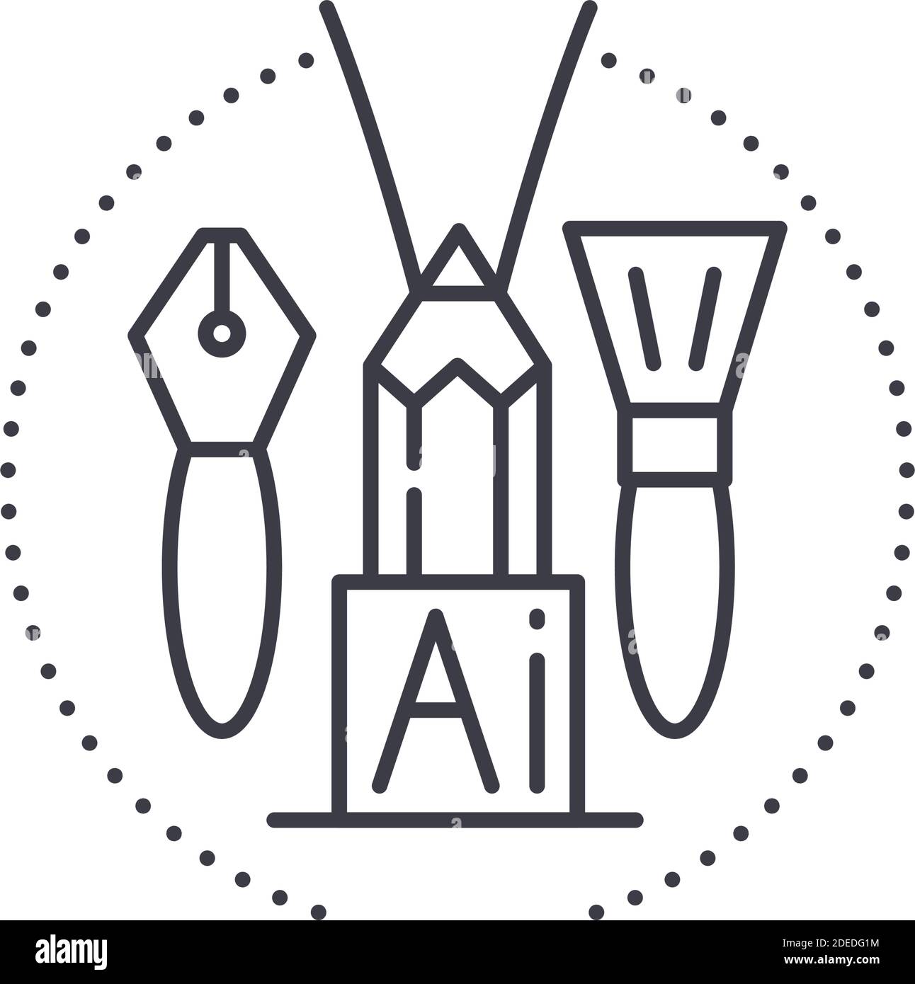 Graphic tool icon, linear isolated illustration, thin line vector, web ...