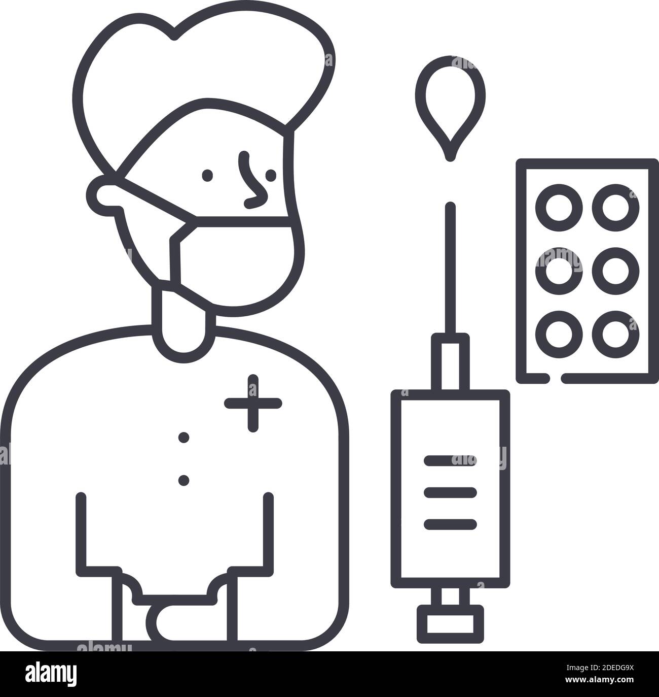 Healer icon, linear isolated illustration, thin line vector, web design ...