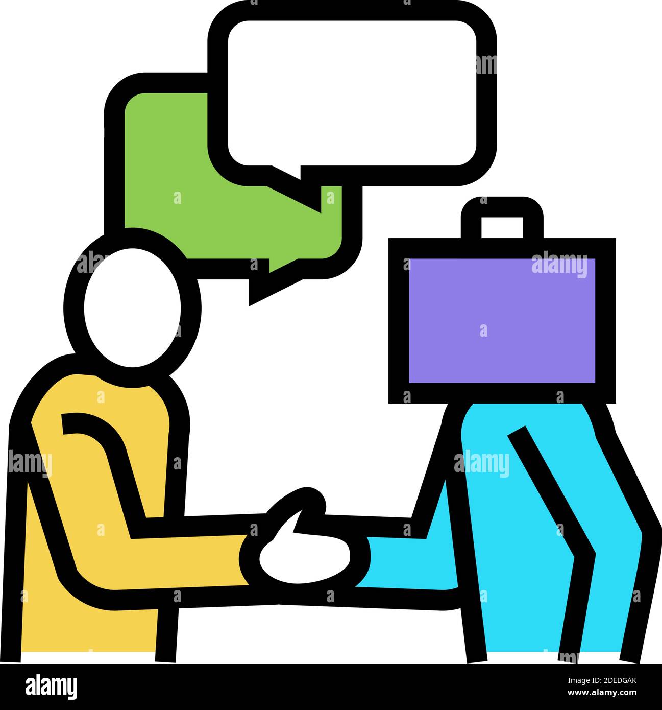 greeting and speaking with partner color icon vector illustration Stock ...