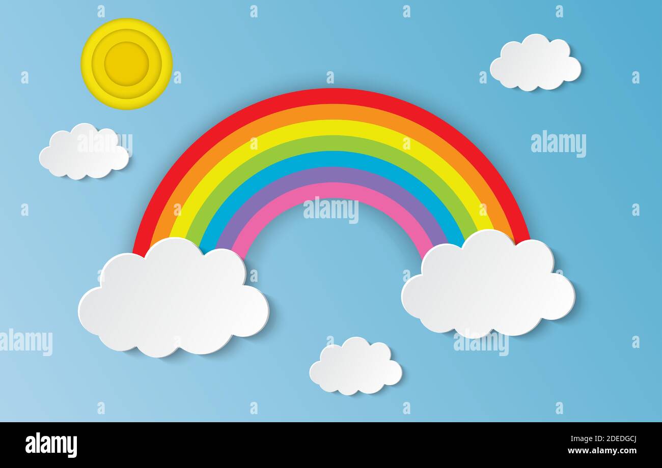 Cloud and Rainbow Stock Vector Image & Art - Alamy