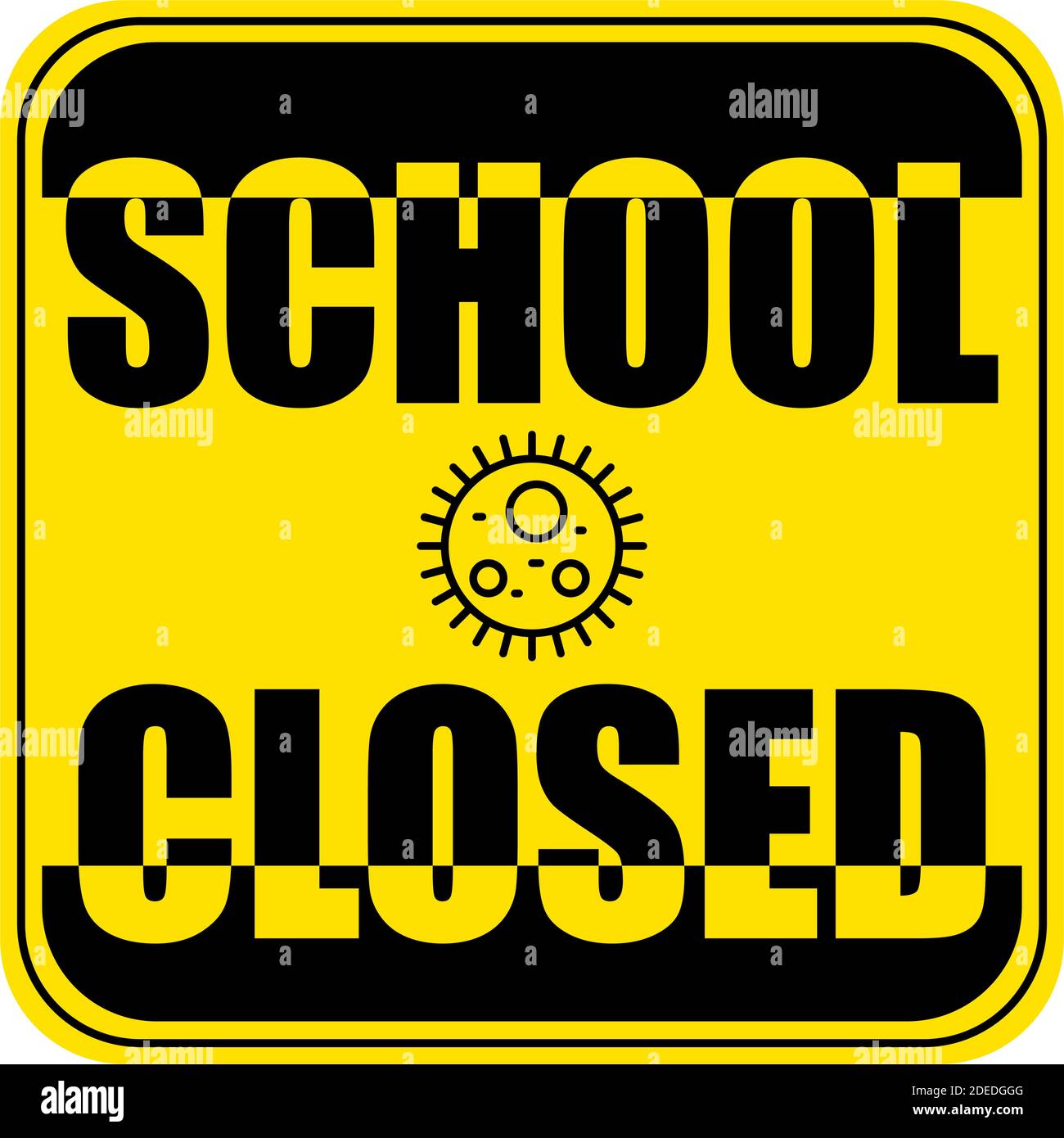 School Closed sign. Flat style illustration. Isolated on white ...