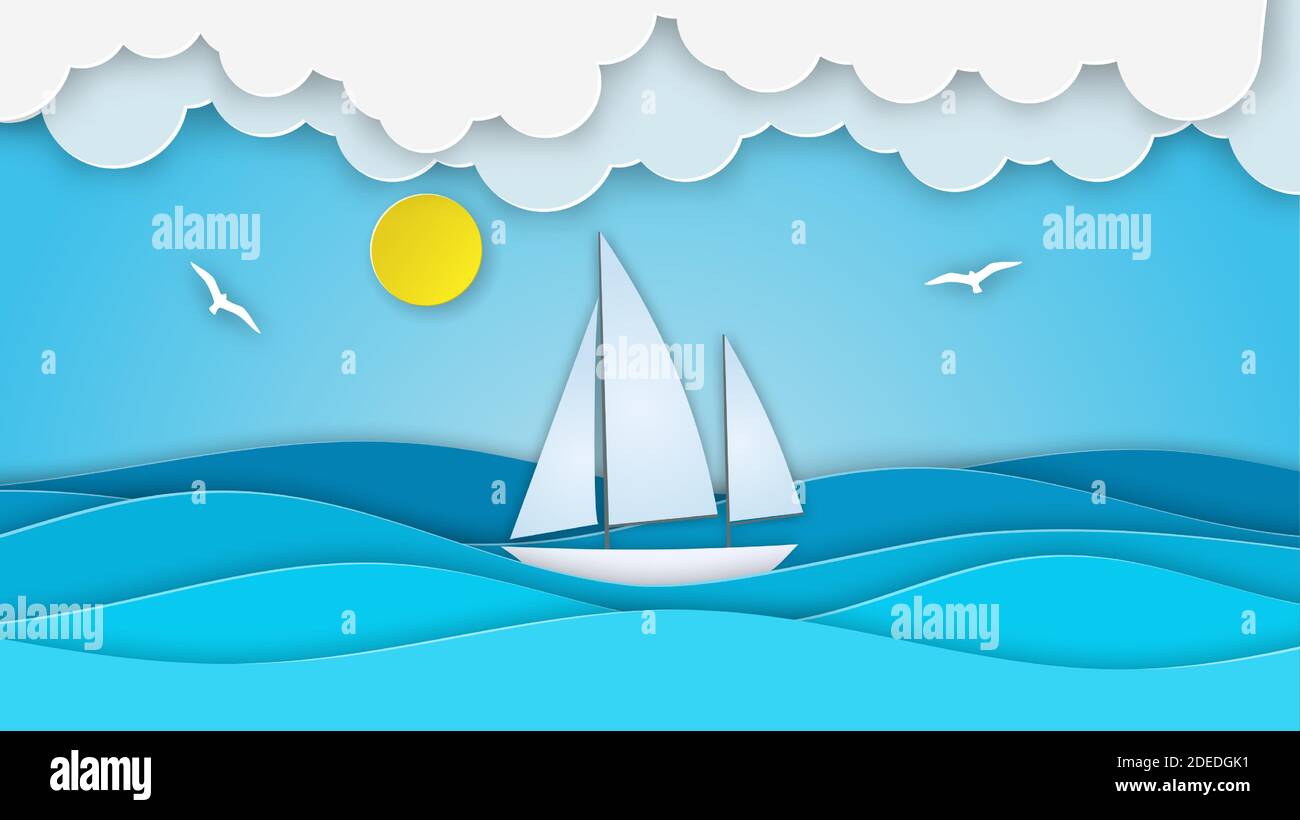 Spring sea sailing Stock Vector Images - Alamy