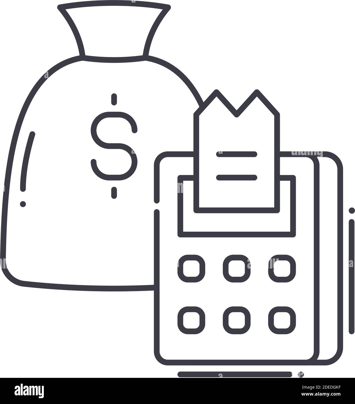 Home budget icon, linear isolated illustration, thin line vector, web ...