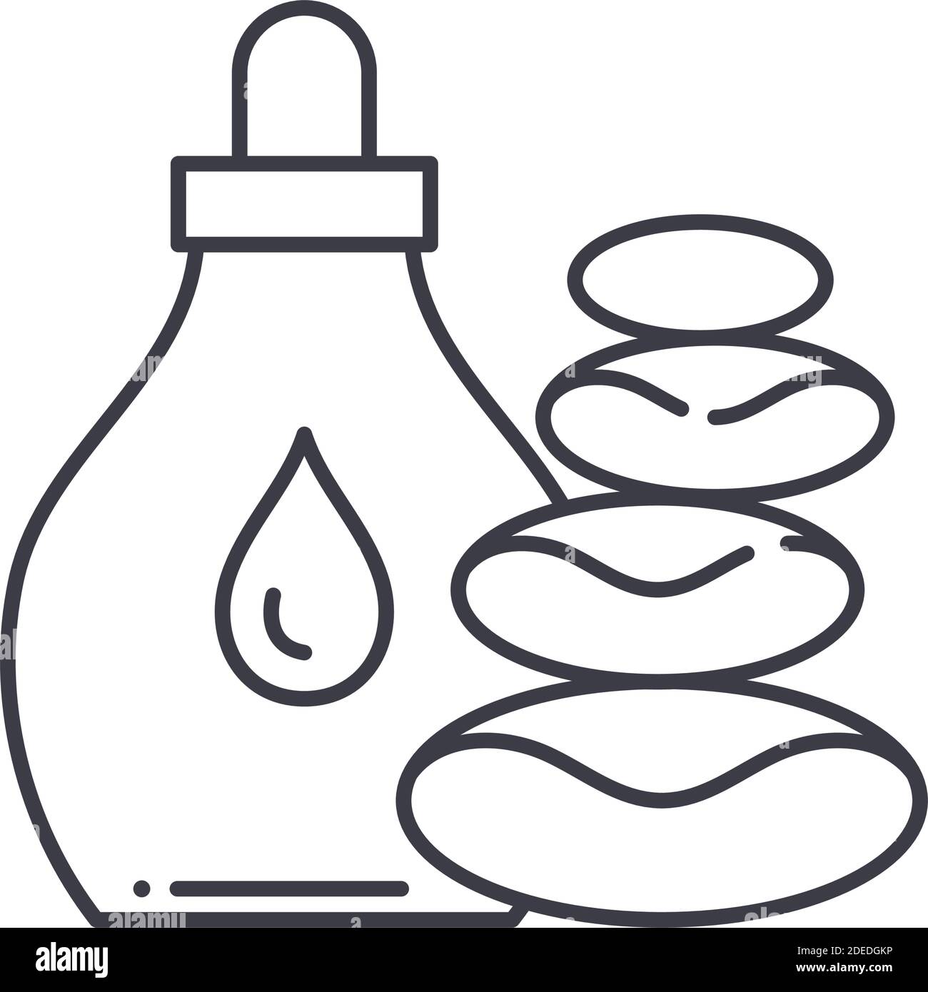 Hot stones icon, linear isolated illustration, thin line vector, web ...