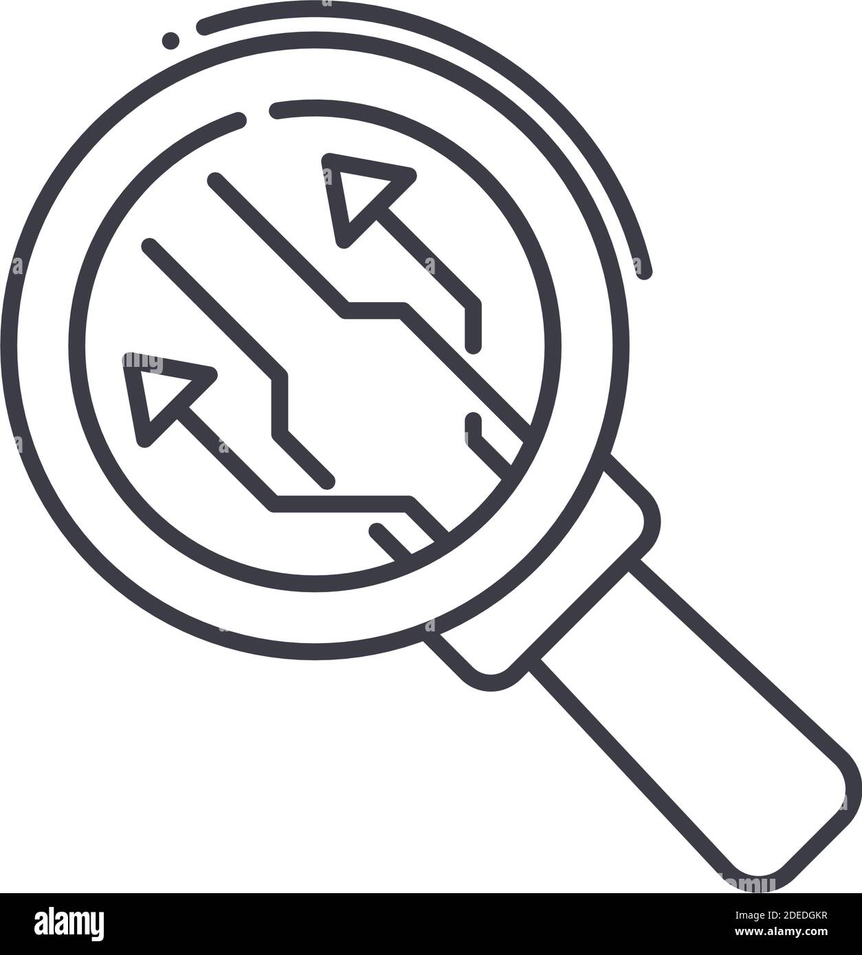 Information research icon, linear isolated illustration, thin line ...