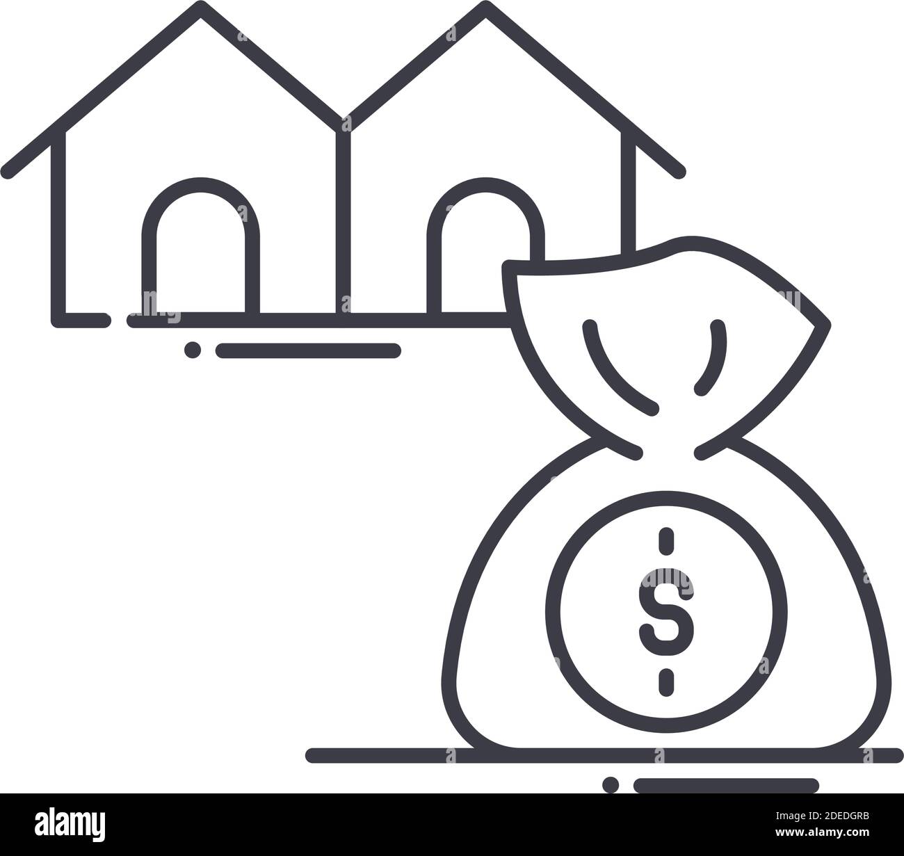 Home loan concept icon, linear isolated illustration, thin line vector ...