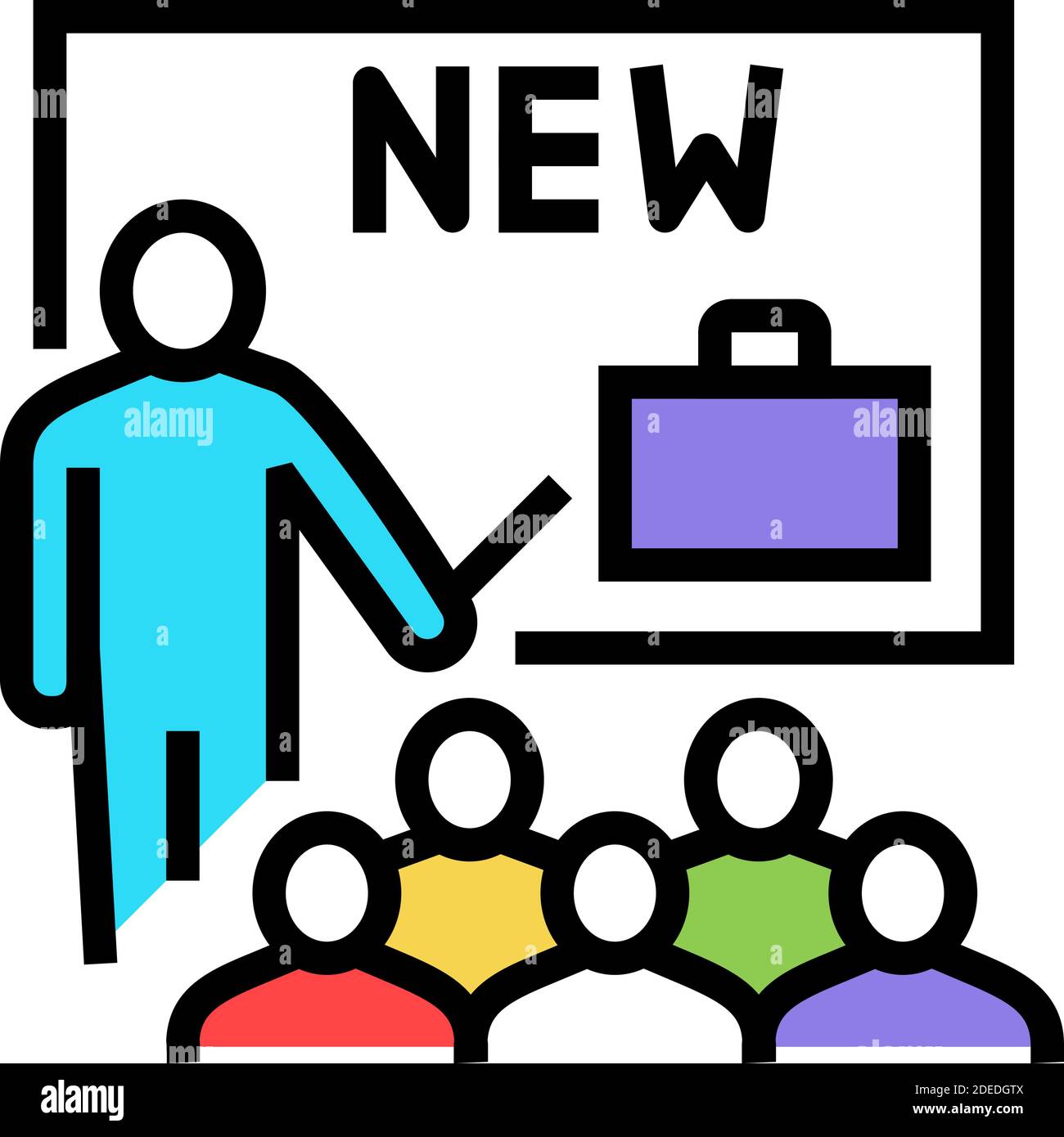 business partnership presentation color icon vector illustration Stock ...