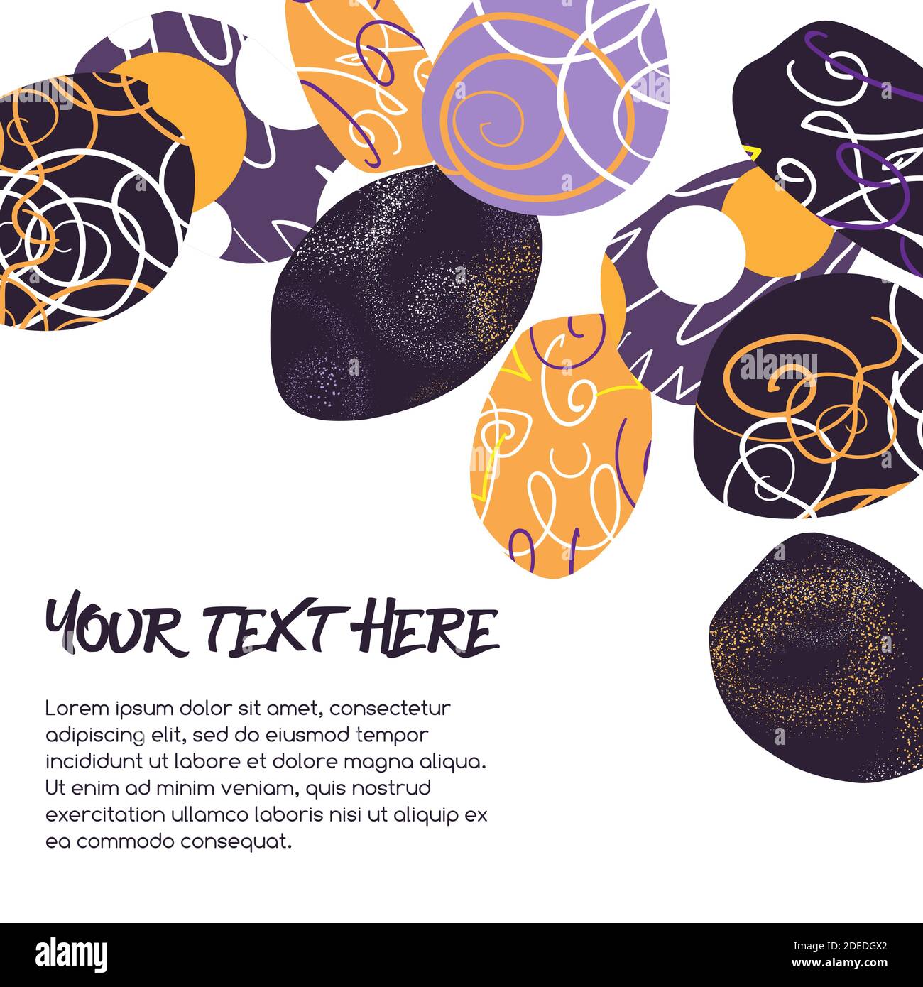 Template with abstract oval shapes and doodles Stock Vector Image & Art ...