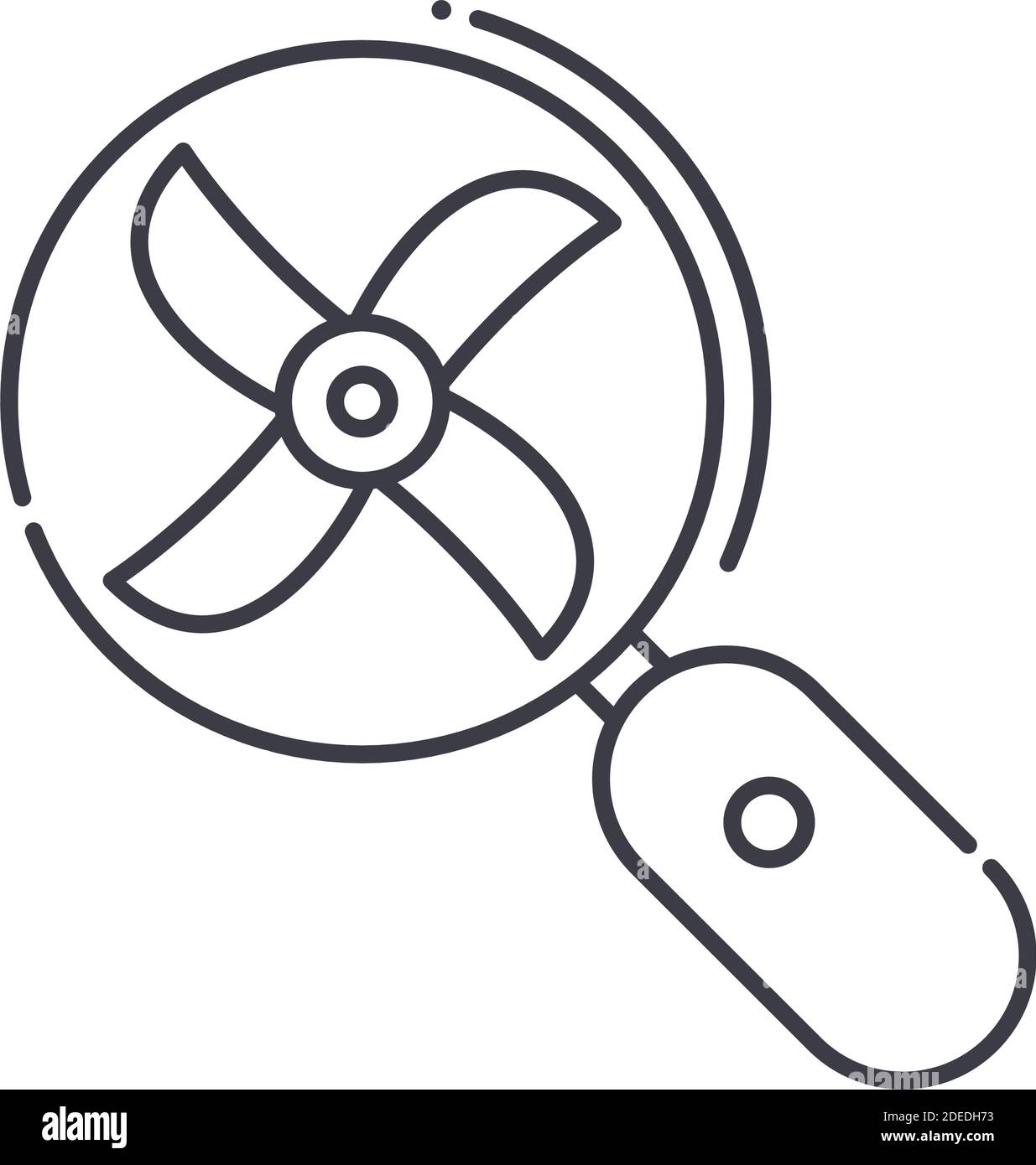 Home fan icon, linear isolated illustration, thin line vector, web ...