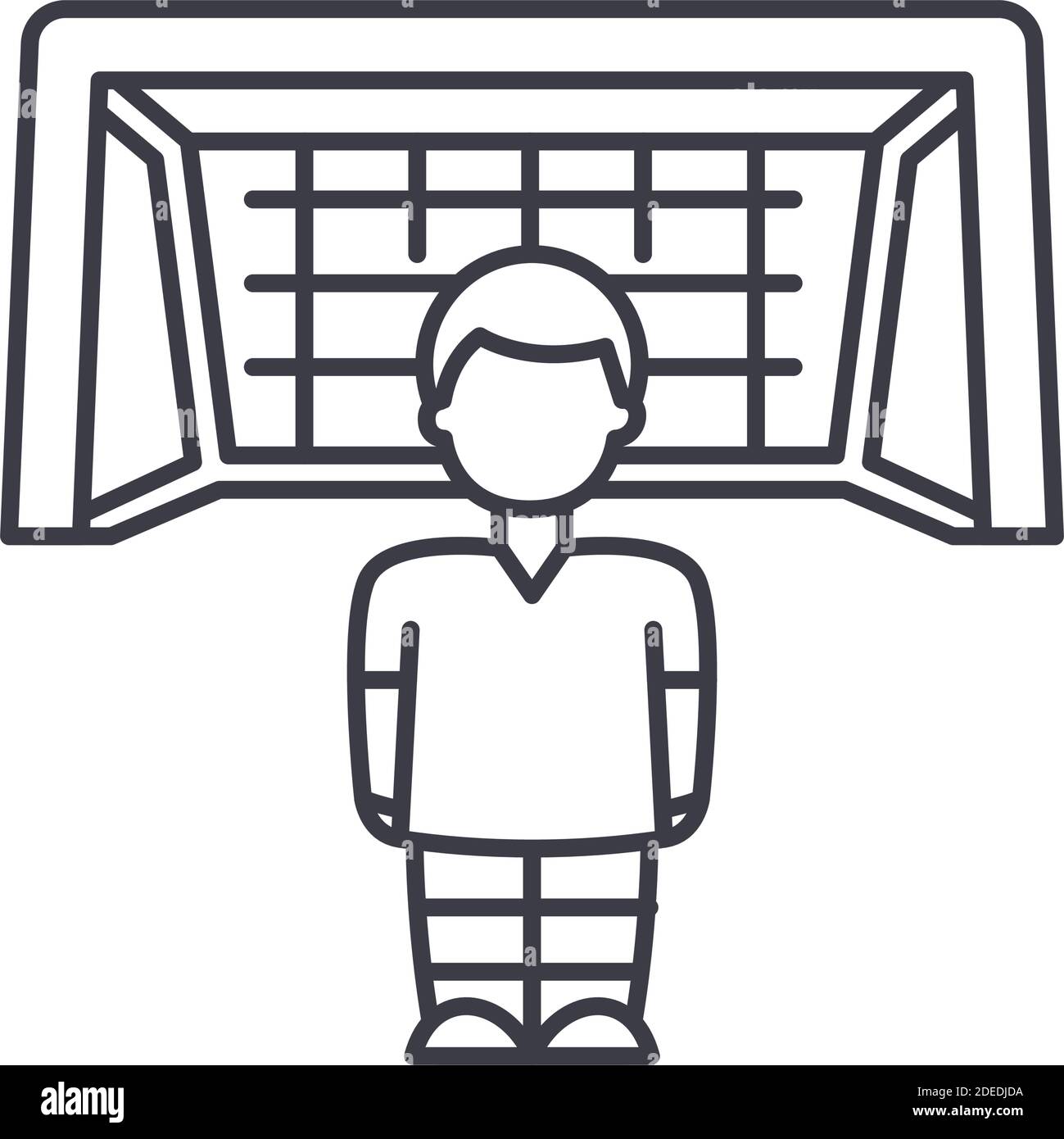 Goaltender icon, linear isolated illustration, thin line vector, web ...