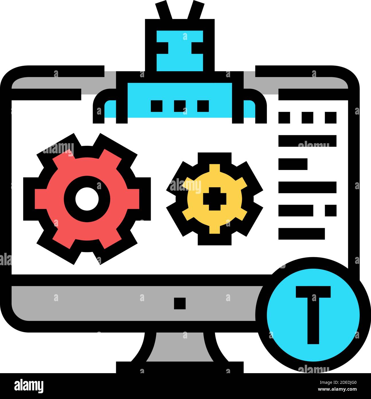 automatical repair incident color icon vector illustration Stock Vector ...