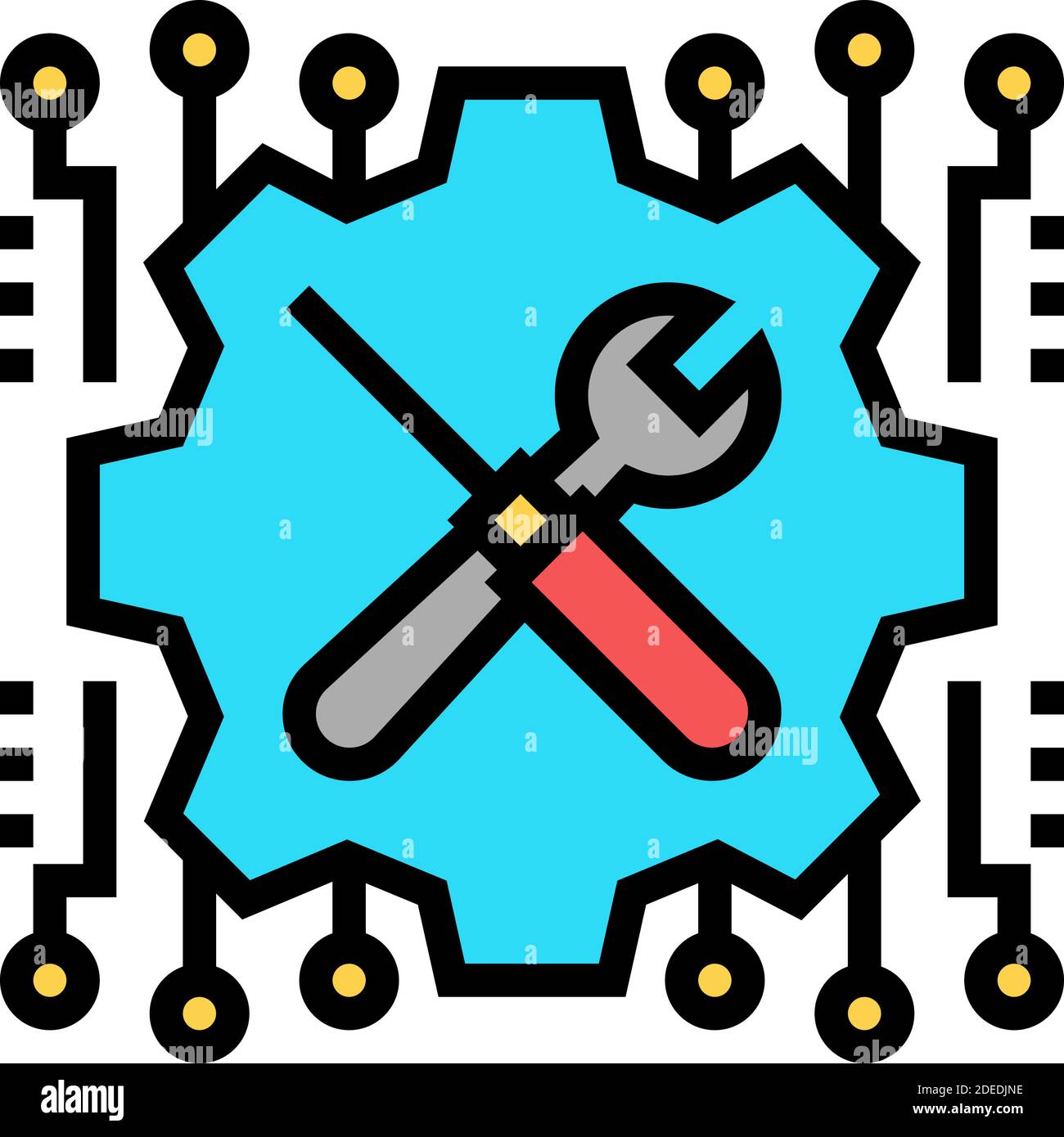 meachanical fix incident color icon vector illustration Stock Vector ...